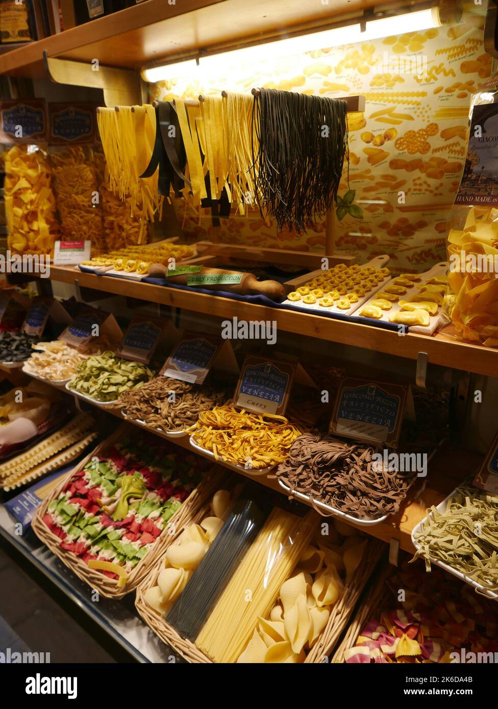 Fresh Italian pasta in Venice Italy Stock Photo - Alamy