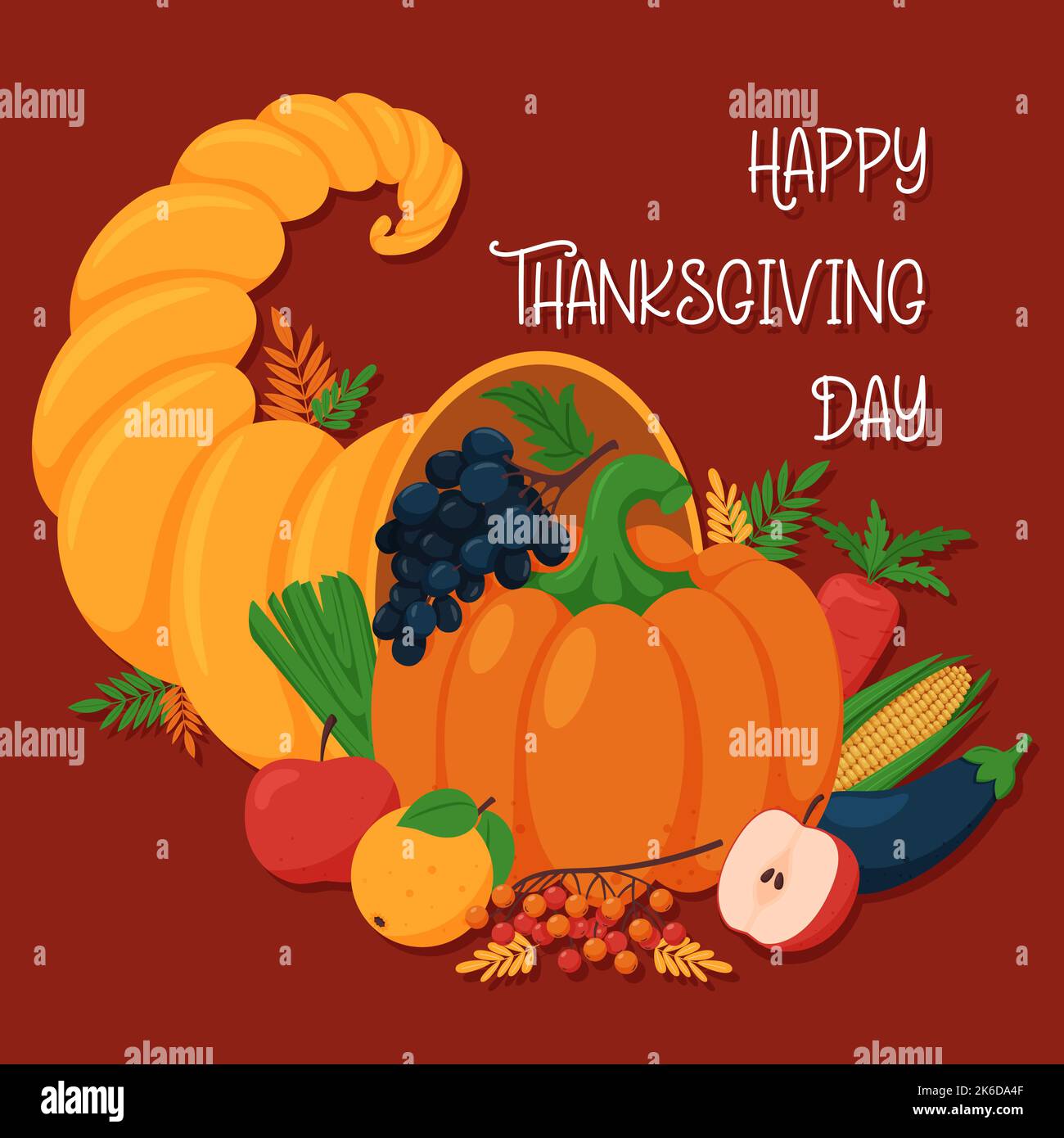A greeting card with Thanksgiving or for the harvest festival ...