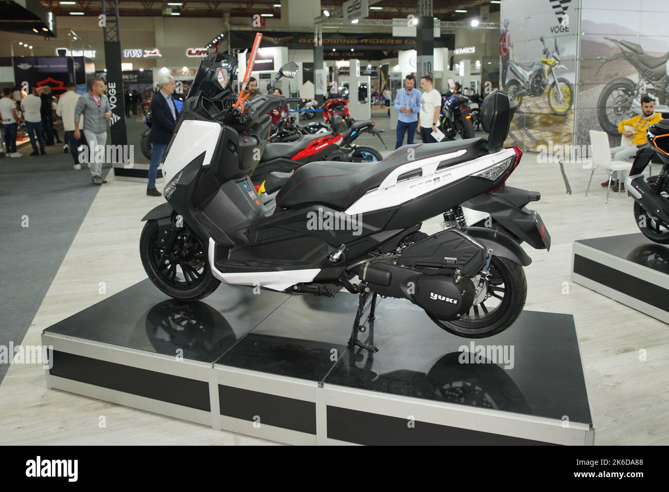 ISTANBUL, TURKEY - APRIL 23, 2022: Yuki motorcycle on display at ...