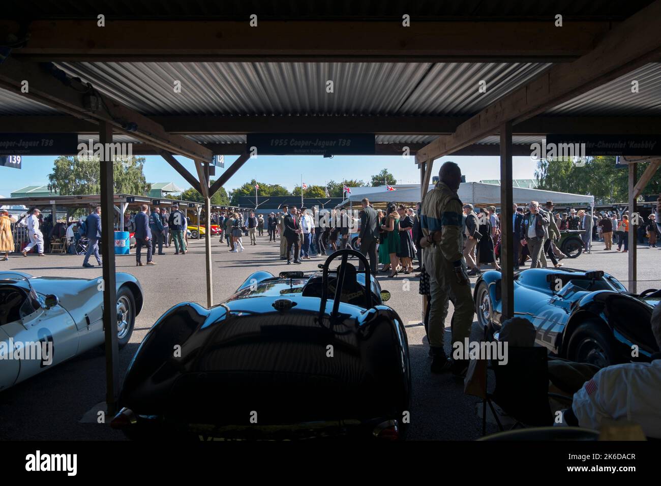 A 1955 Cooper Jaguar T38 Sussex Trophy race entrant parked in the ...