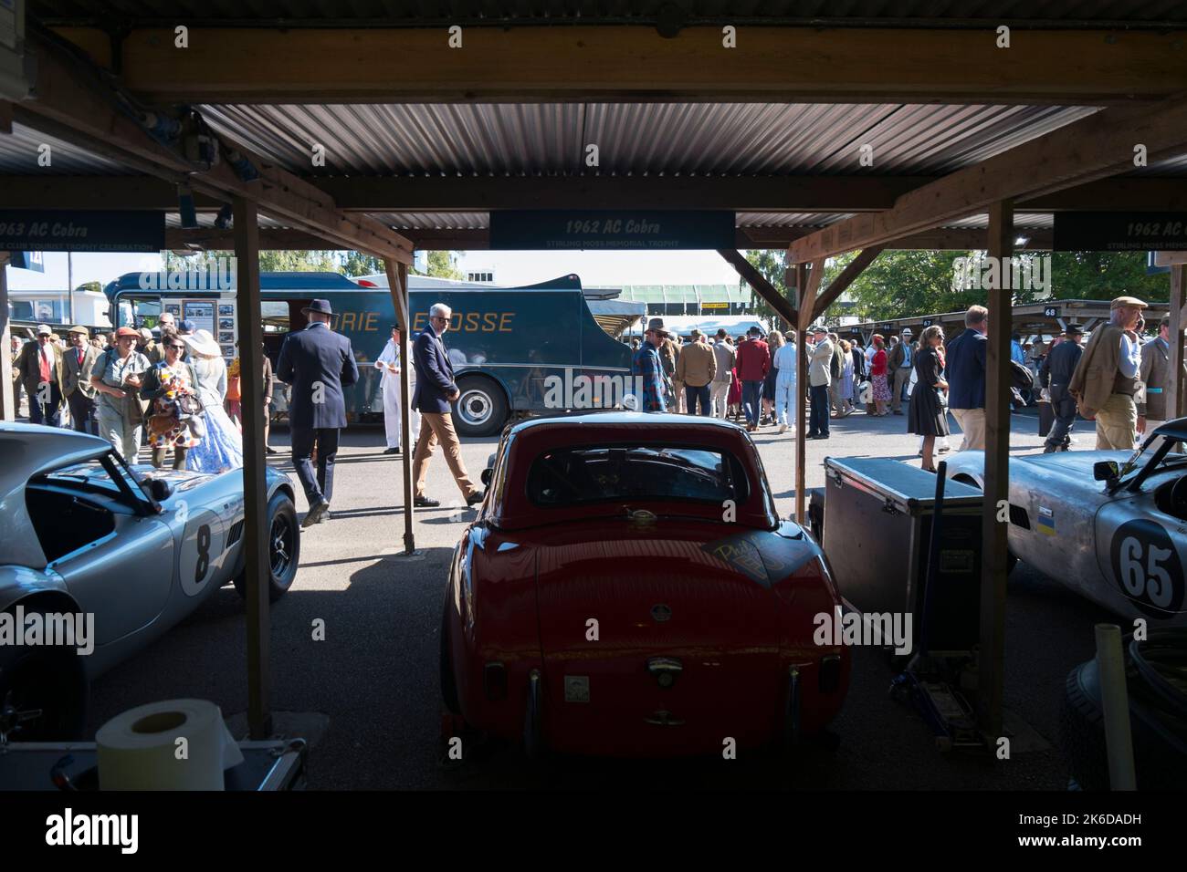Red 1962 AC Cobra Stirling Moss Memorial Trophy race entrant in the ...