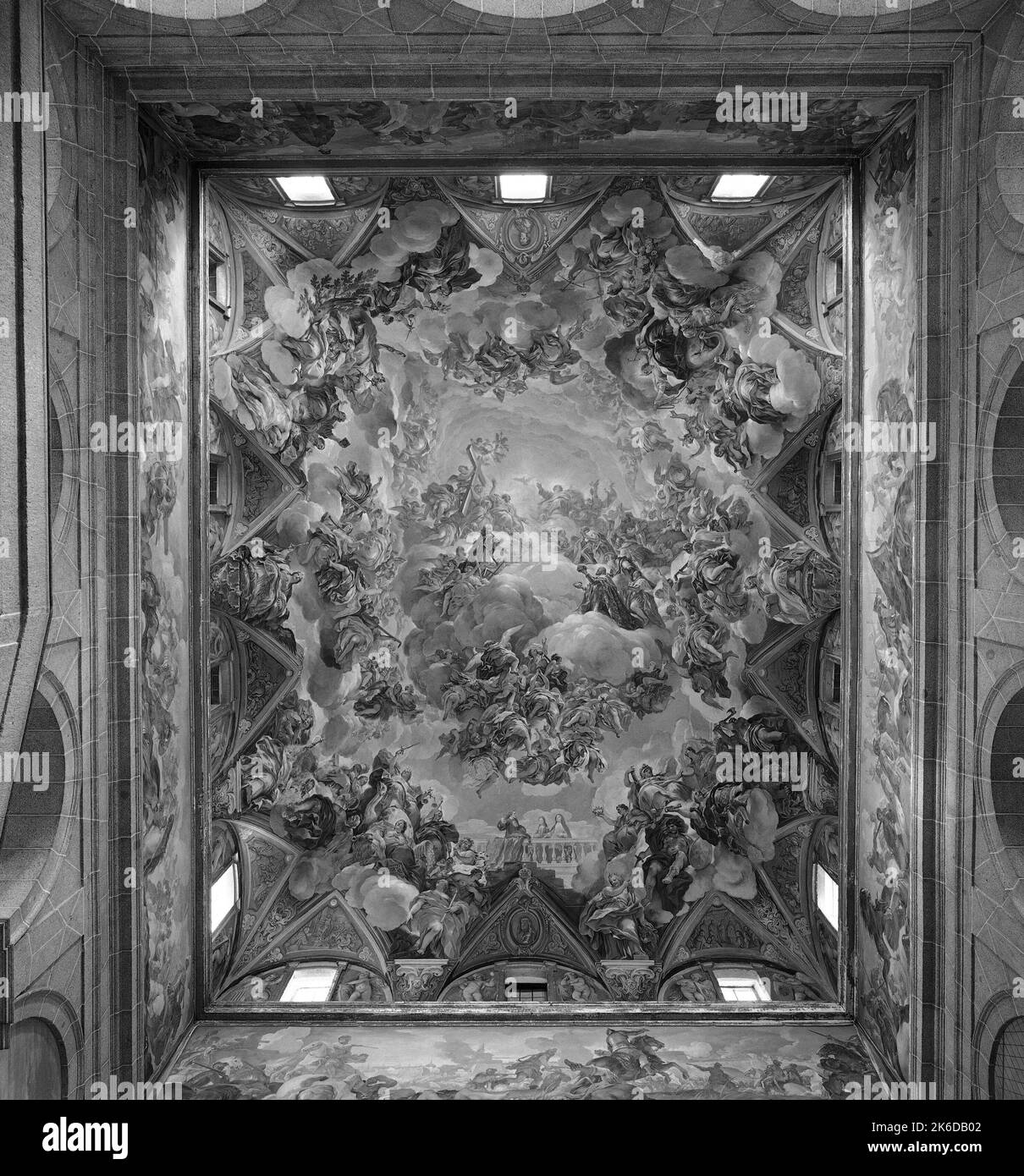 FRESCOS DE LA CUPULA DE LA ESCALERA PRINCIPAL - LA GLORIA CON SAN ...