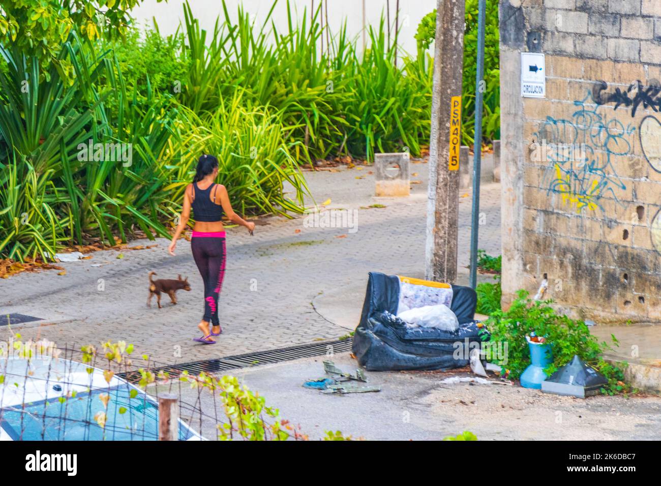 Dirty places with garbage trash waste and pollution in Playa del Carmen ...