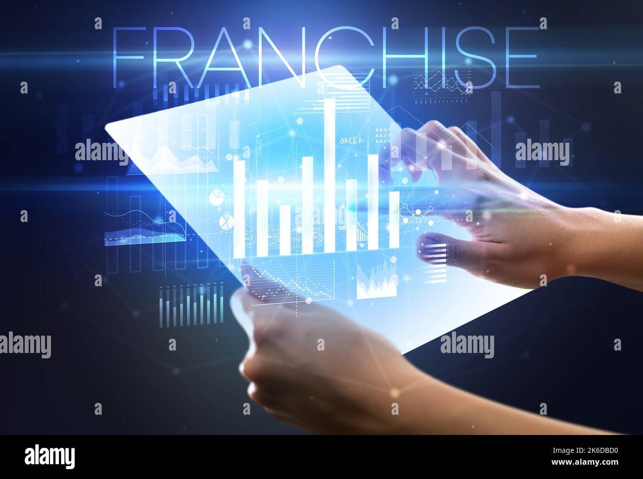 Hand holding futuristic, business concept Stock Photo - Alamy