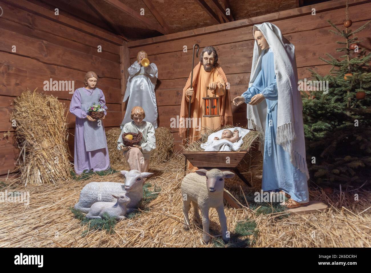 Serock, Poland - January 16, 2022: Nativity Scene. Christian tradition ...