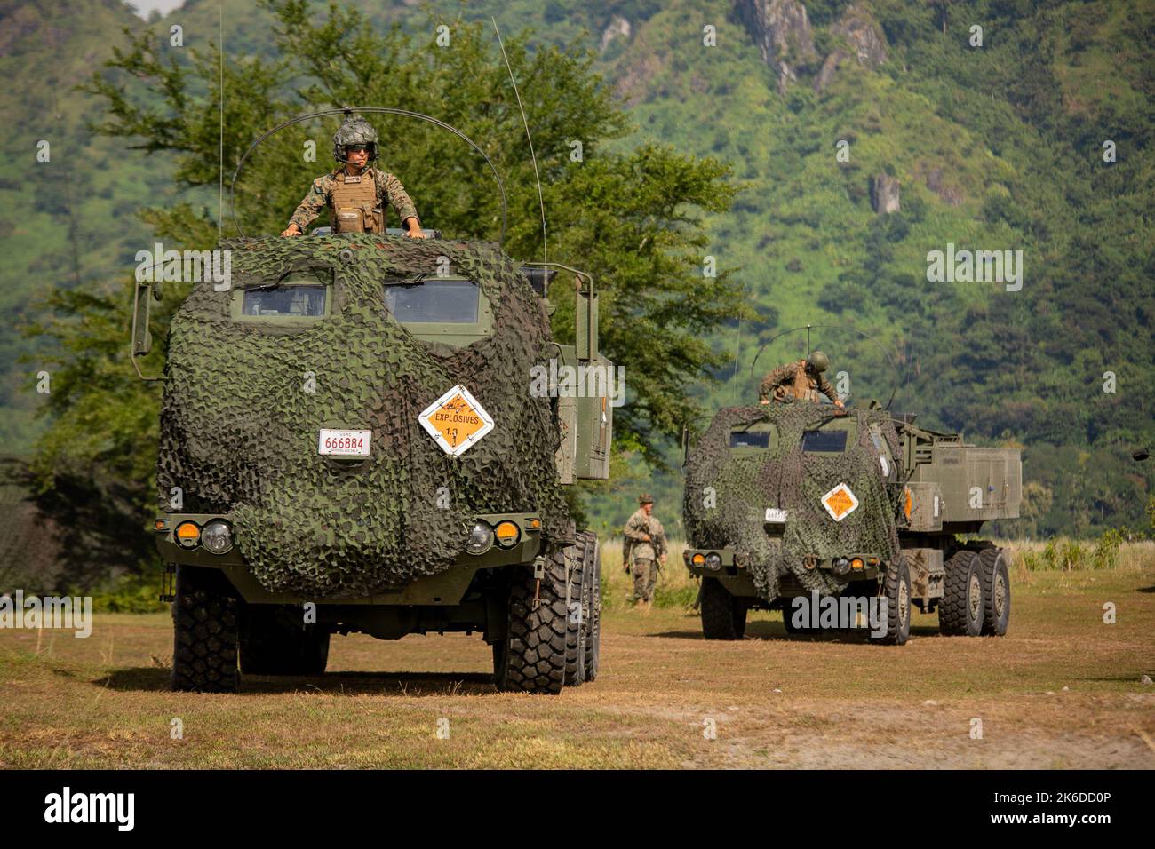 Manila, Philippines. 13th Oct, 2022. Launch trucks carrying the High ...