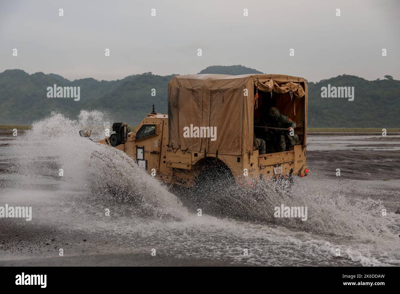 October 13, 2022: A US MRAP (Mine Resistant Ambush Protected) armored ...
