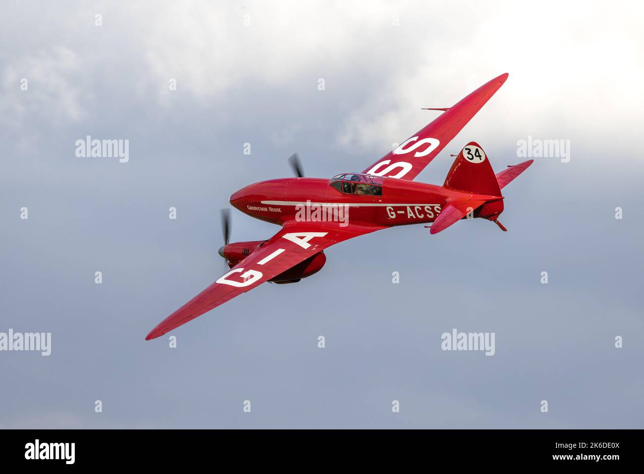 de Havilland DH.88 Comet racing aircraft airborne at the Race Day ...