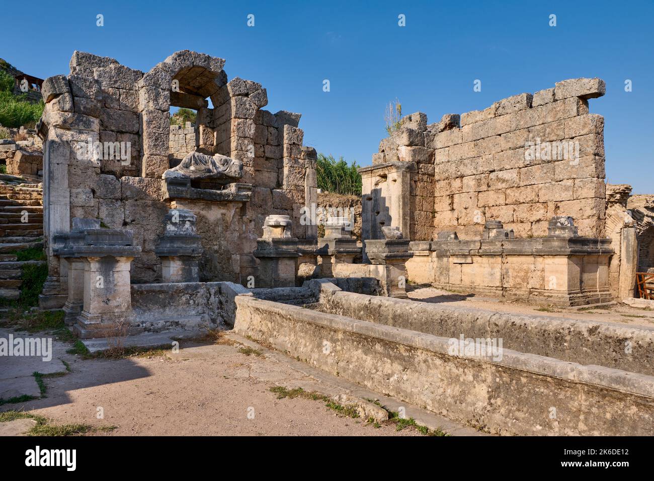 Nymphaeum (Fountain) of Kestros, ruins of the Roman city of Perge ...