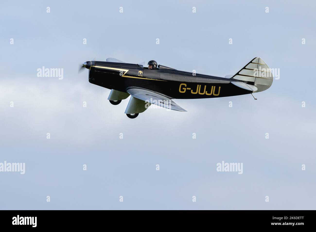 Chilton DW.1A ‘G-JUJU’ airborne at the Race Day airshow held at ...