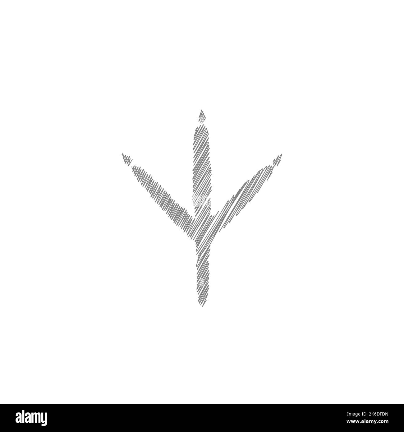 Chicken trail grey sketch vector icon. Flat design Stock Vector Image ...
