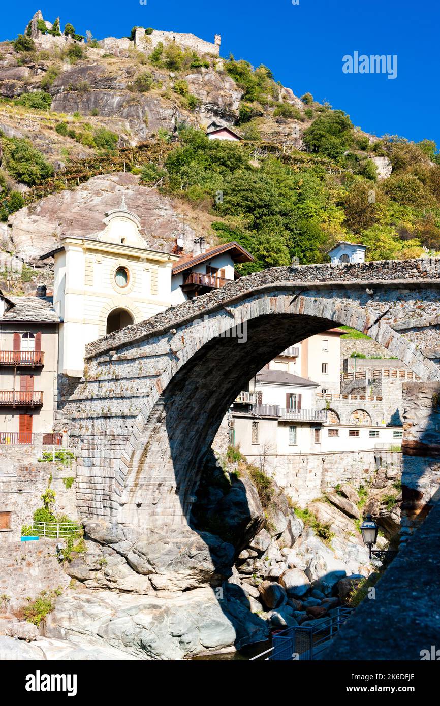 Pont San Martìn in Aosta Valley, Piedmont, Italy Stock Photo - Alamy