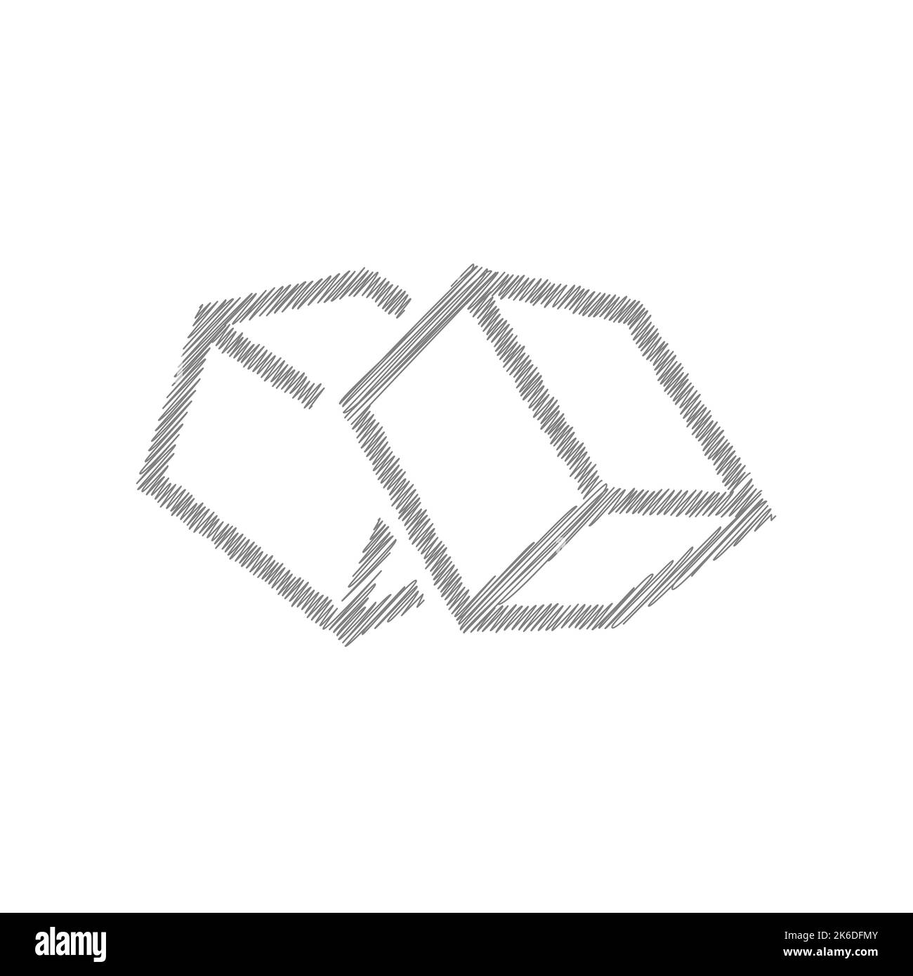 Boxes grey sketch vector icon. Vector pictogram for infographic, web ...