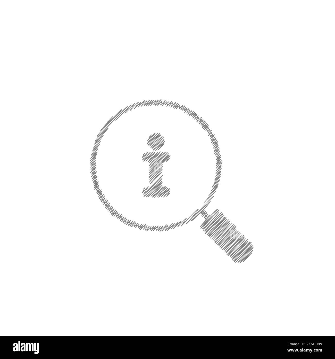 Magnifier with information sign sketch vector icon Stock Vector Image ...
