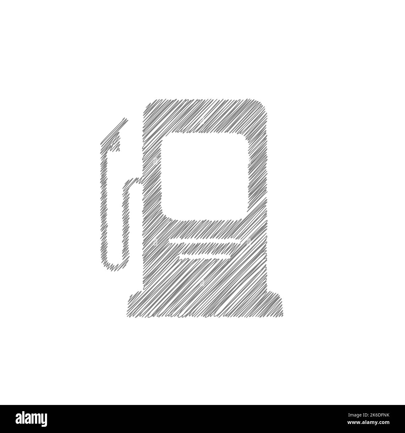 Gas station grey sketch vector icon. Petrol station symbol Stock Vector ...
