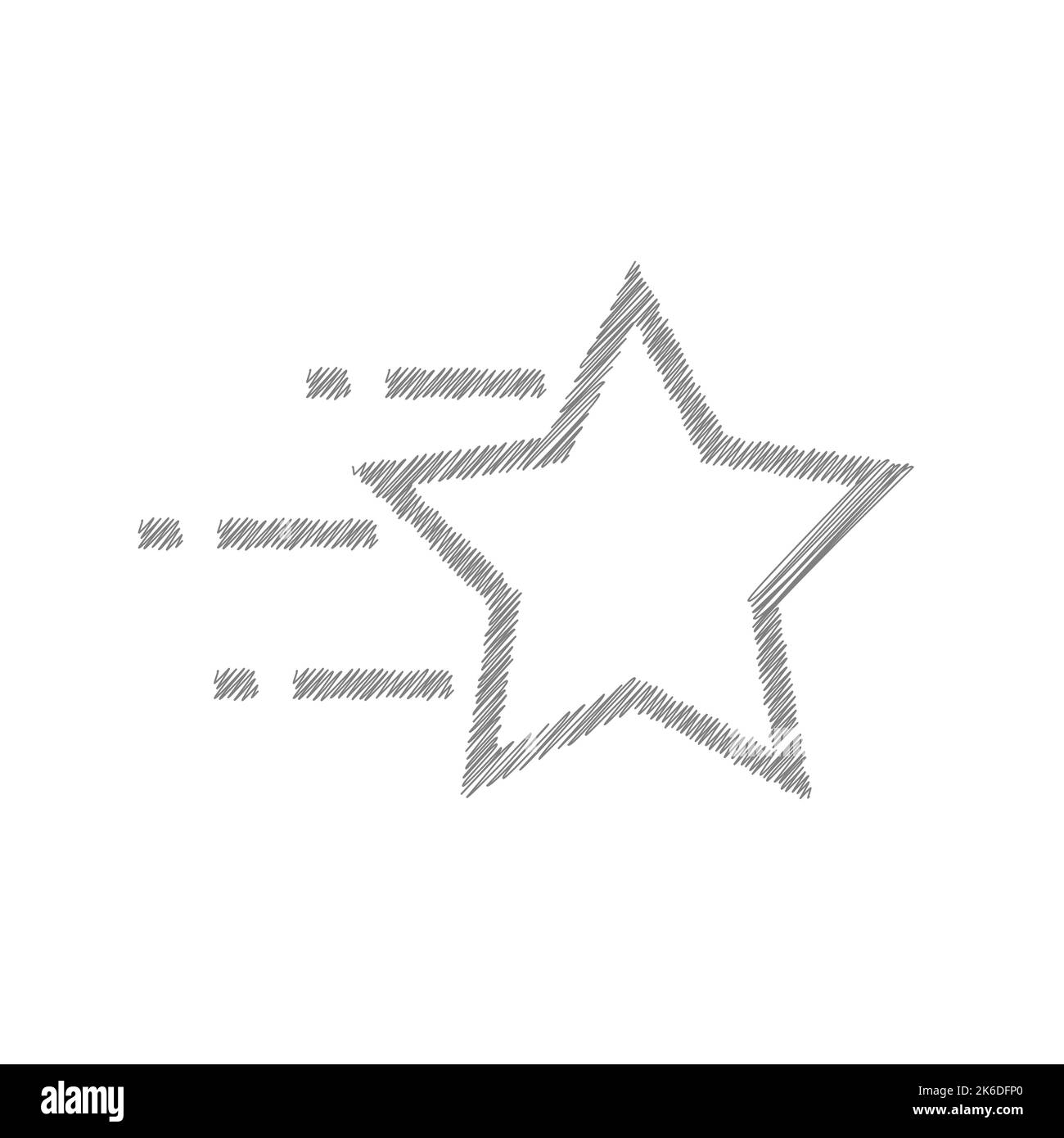 Flying star grey sketch vector icon. Premium star sign or logo Stock ...