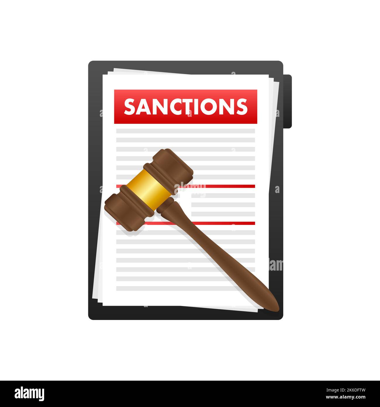 Sanctions document. Diplomatic conflict or business problem. Vector ...