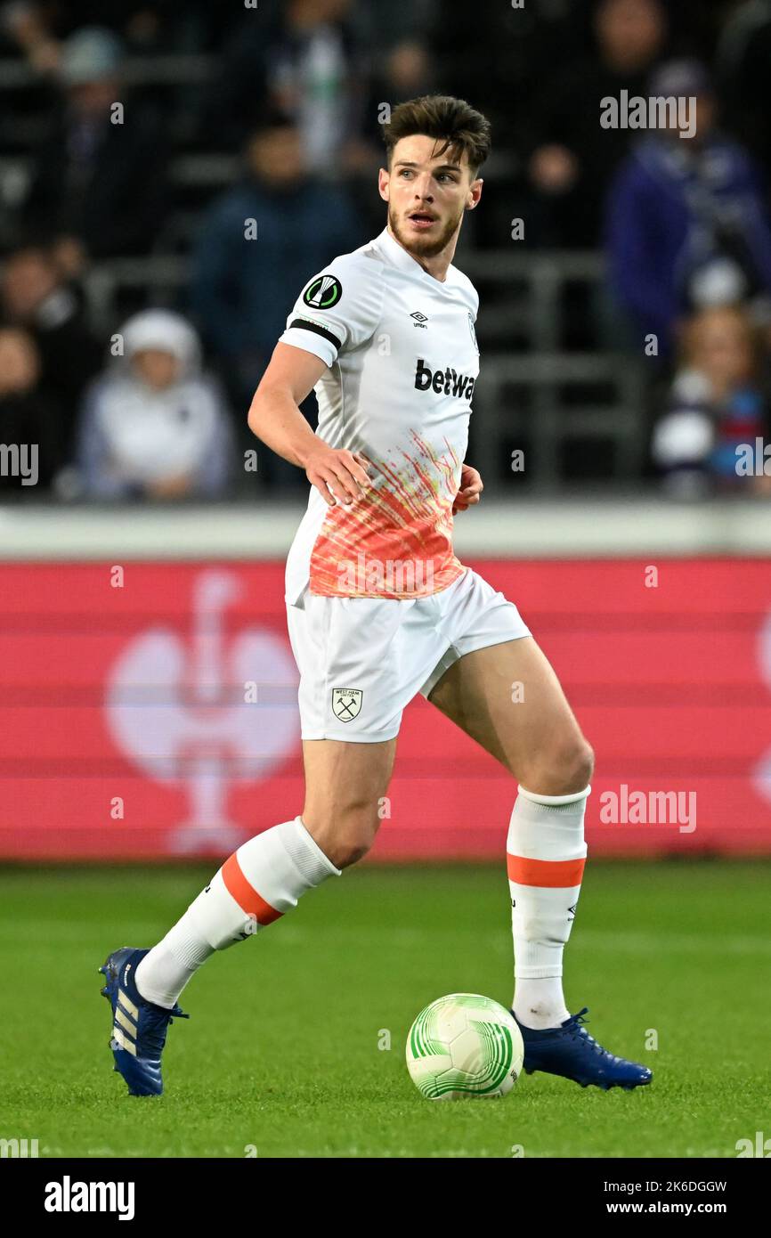BRUSSELS - Declan Rice of West Ham United FC during the UEFA Conference ...