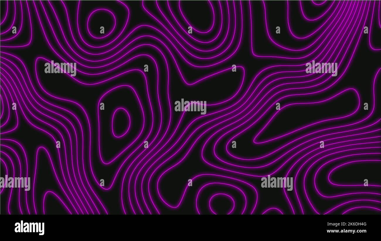 Abstract topographic animation, neon green on black background Stock ...