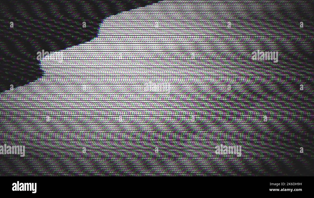 Noisy dynamic cyberpunk bad tv effect, psychedelic black and white ...