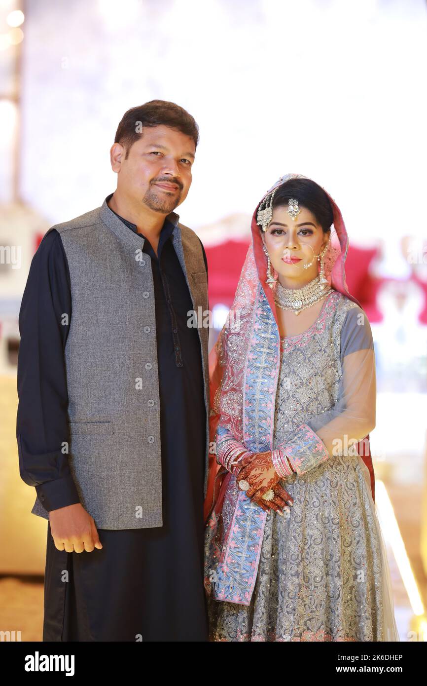 Pakistani wedding: Bride and Groom at Traditional Nikah ceremony in ...