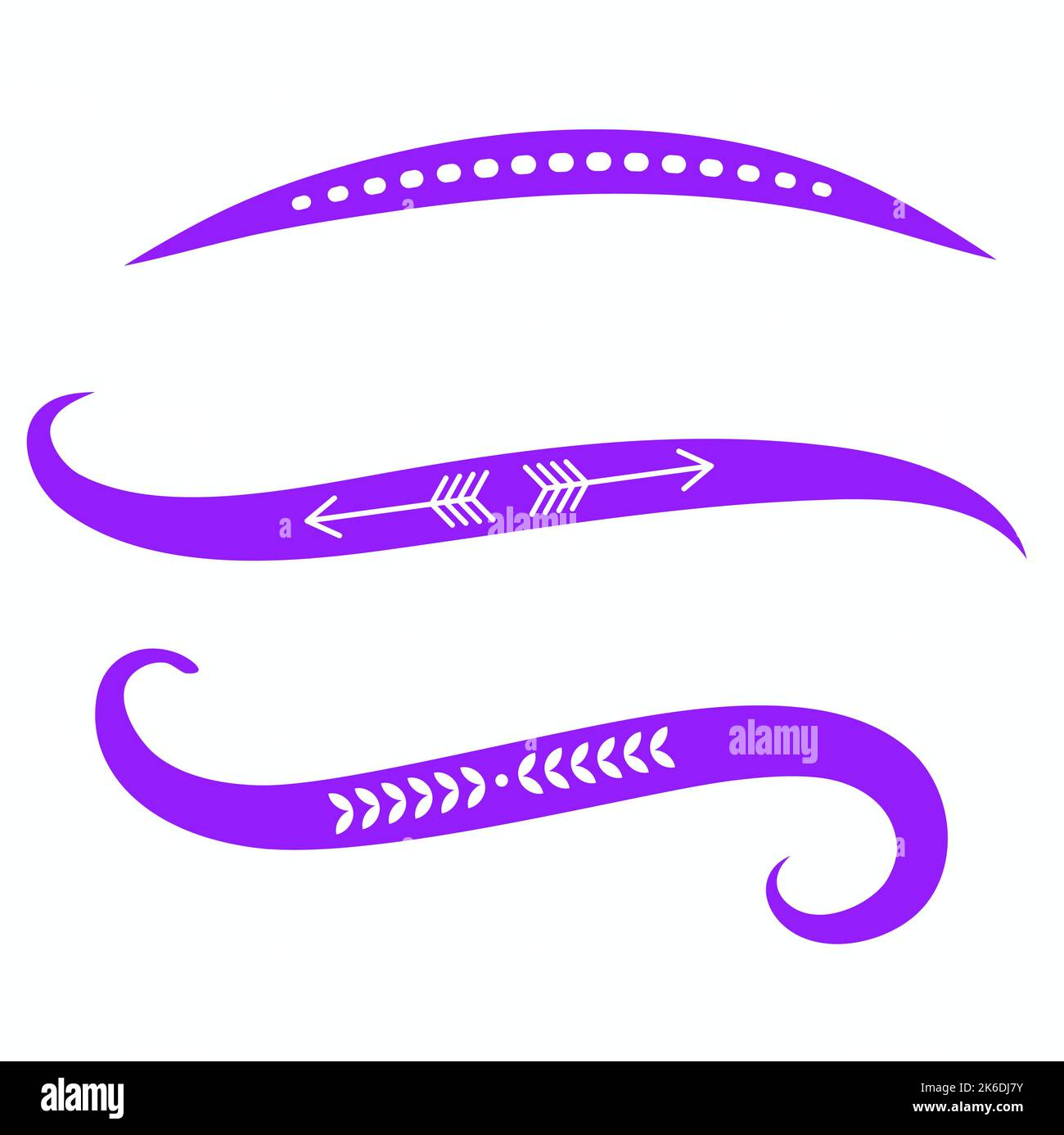 Purple Swirls Swoosh Marks with Vector Hand Drawn Highlighter Accent ...