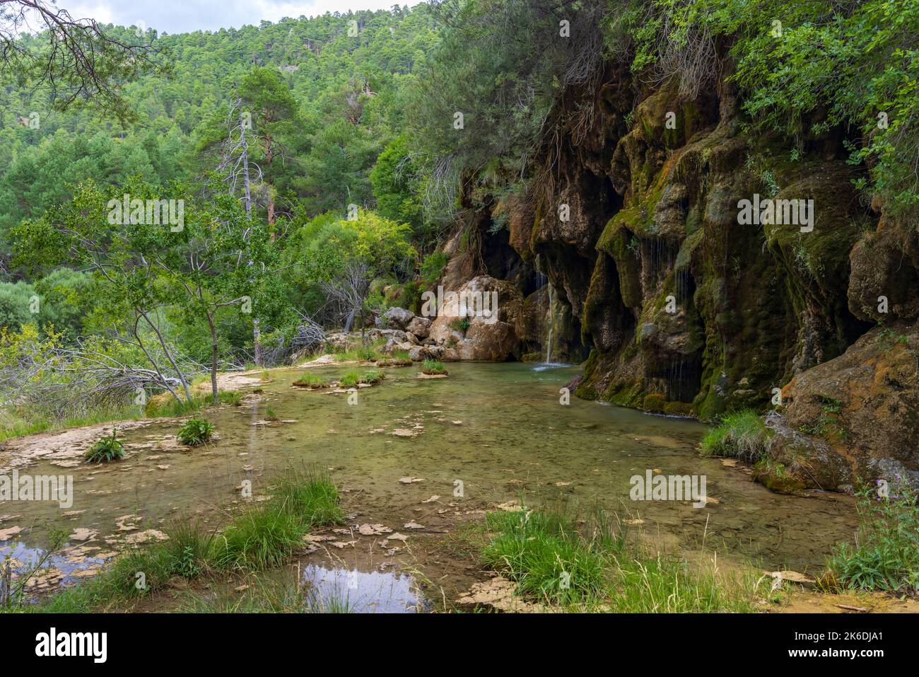 The spring of river Cuervo (Nacimiento del Rio Cuervo) in Cuenca ...