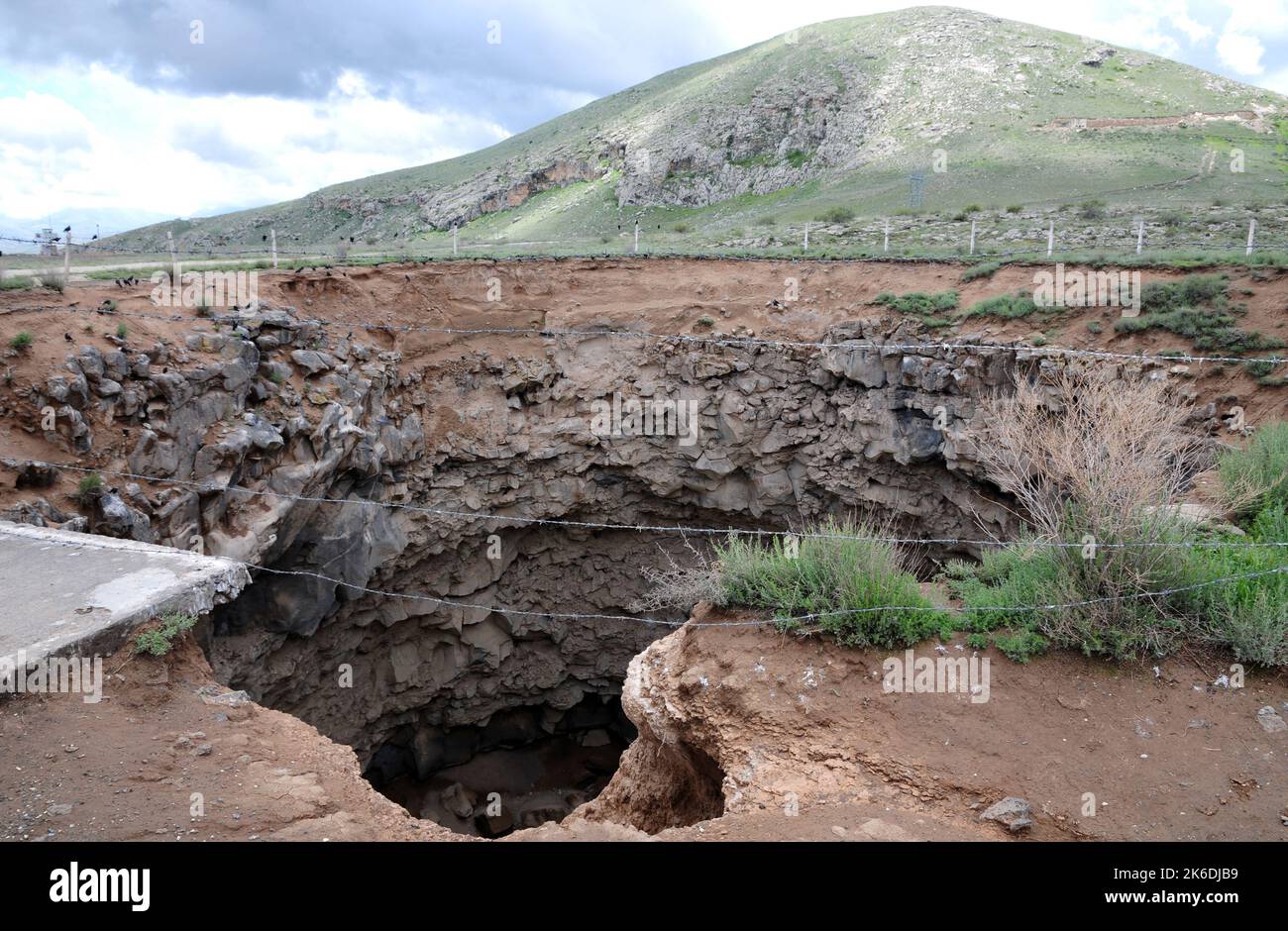 The world's second largest meteor pit is in Dogubeyazit, Turkey Stock ...