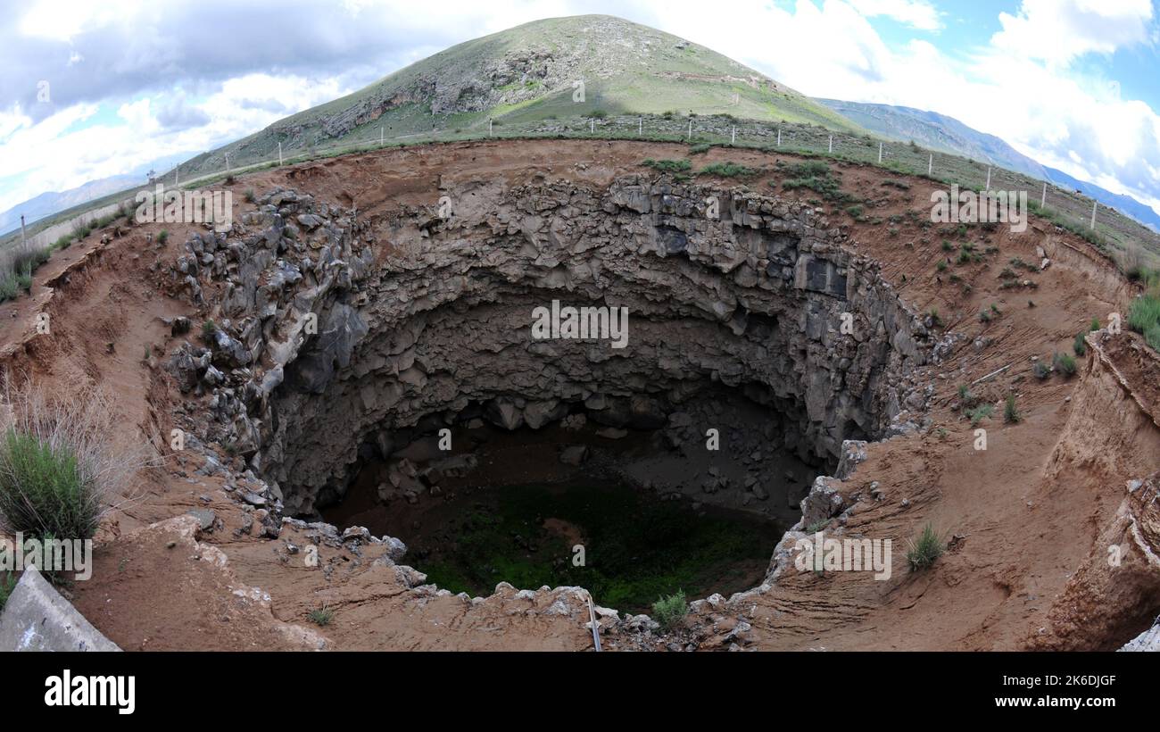 The world's second largest meteor pit is in Dogubeyazit, Turkey Stock ...