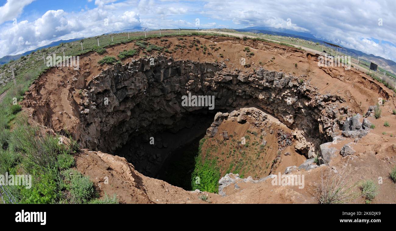 The world's second largest meteor pit is in Dogubeyazit, Turkey Stock ...