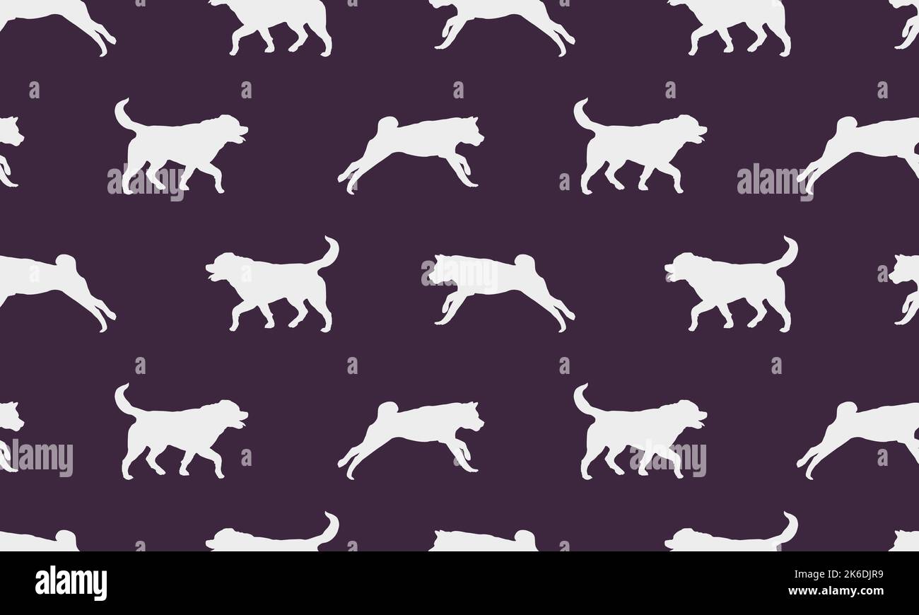 Silhouette of dogs different breeds. Seamless pattern. Endless texture ...