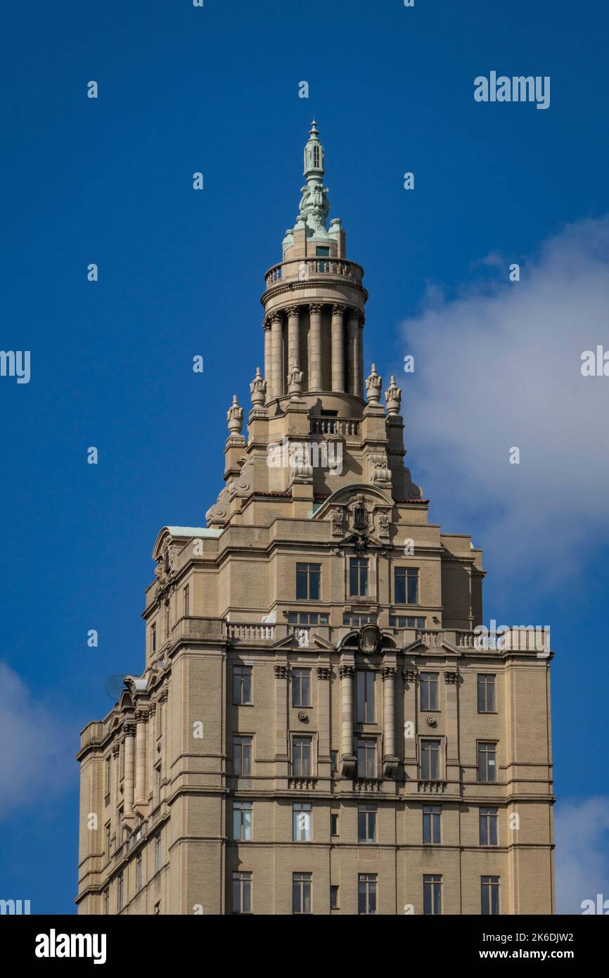The San Remo cooperative apartment building seen from across the Ramble ...