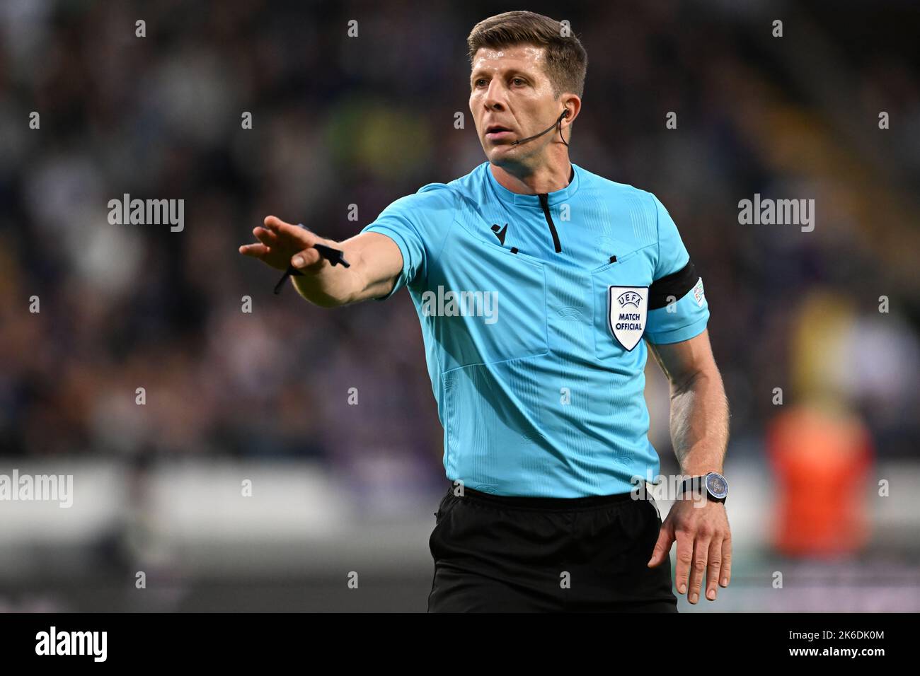 BRUSSELS - Referee Novak Simovic during the UEFA Conference League ...
