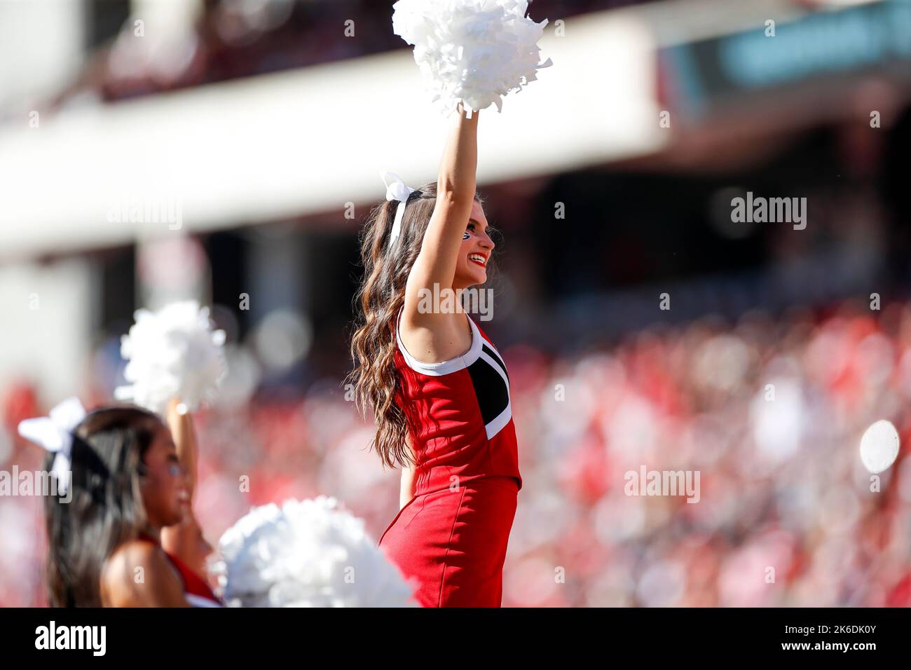 A Georgia Bulldogs cheerleader during a college football regular season ...