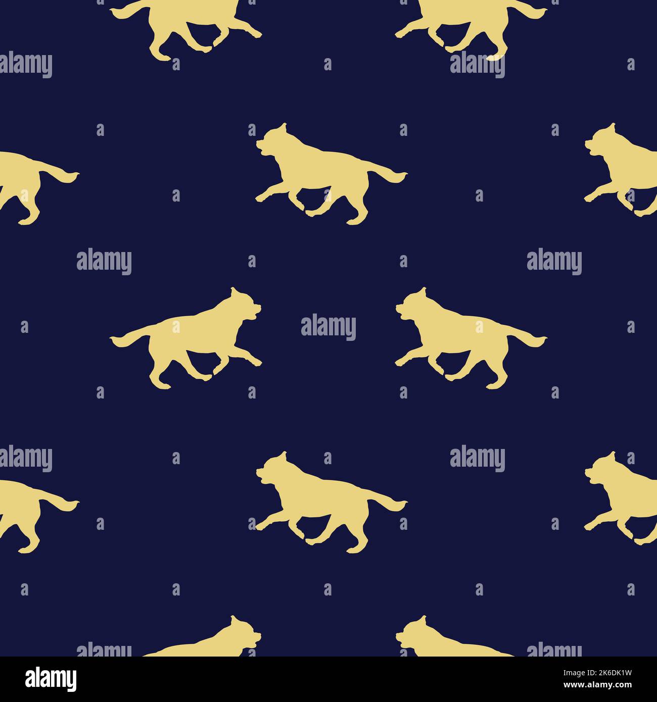 Running rottweiler puppy. Dog silhouette. Seamless pattern or endless ...