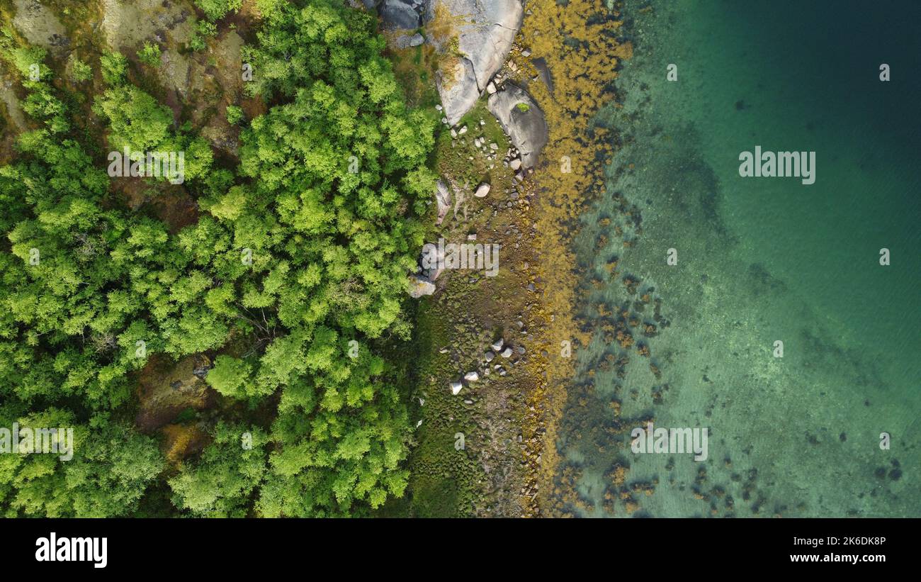 An aerial view of a coast Stock Photo - Alamy
