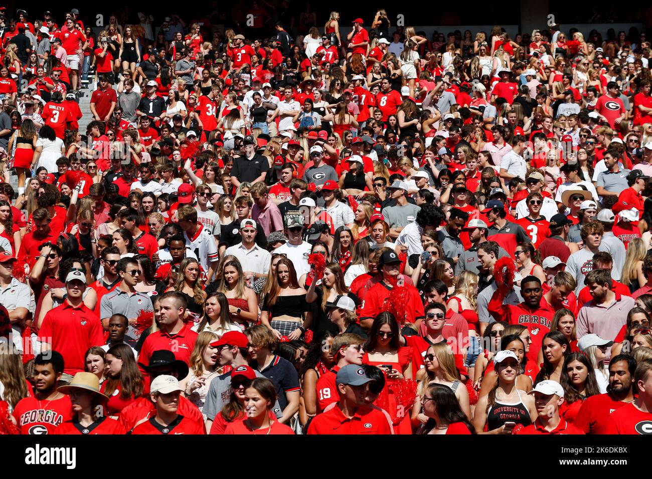 General view of Georgia Bulldogs’ fans during a college football ...