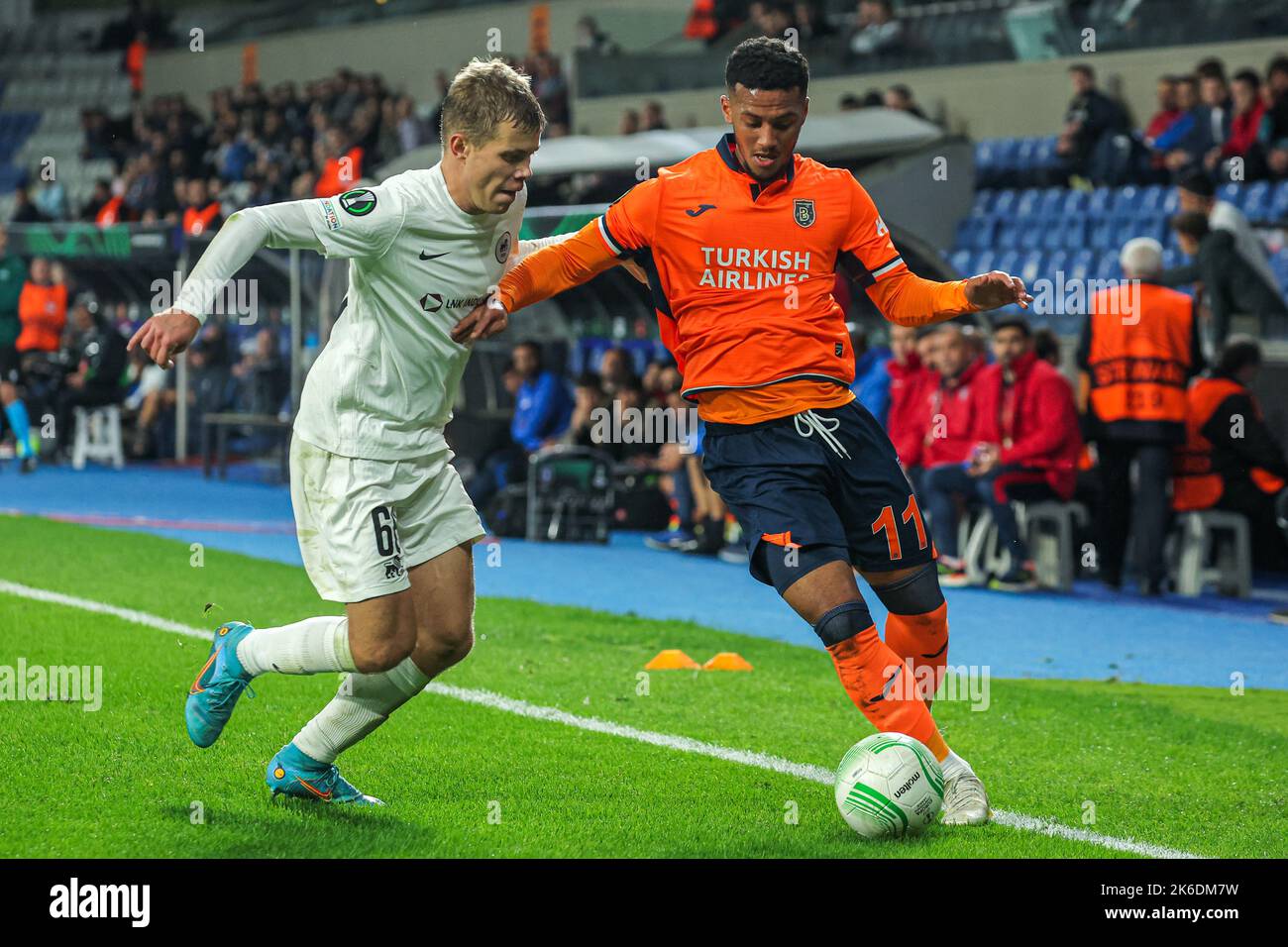 ISTANBUL, TURKIYE - OCTOBER 13: Jovan Vlalukin of RFS, Mounir Chouiar ...
