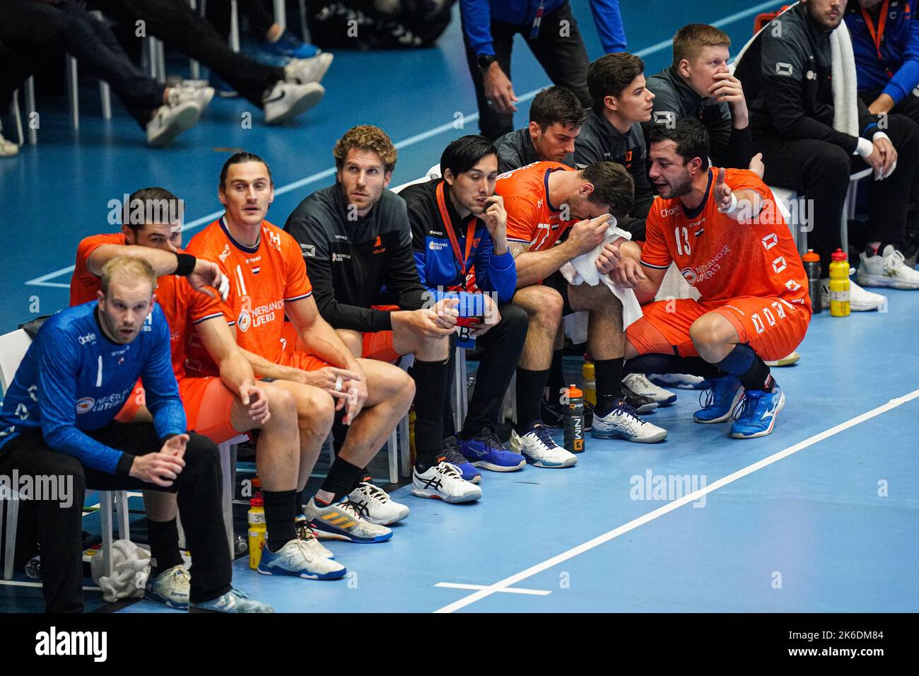DEN BOSCH, THE NETHERLANDS - OCTOBER 13: bench with players of The ...