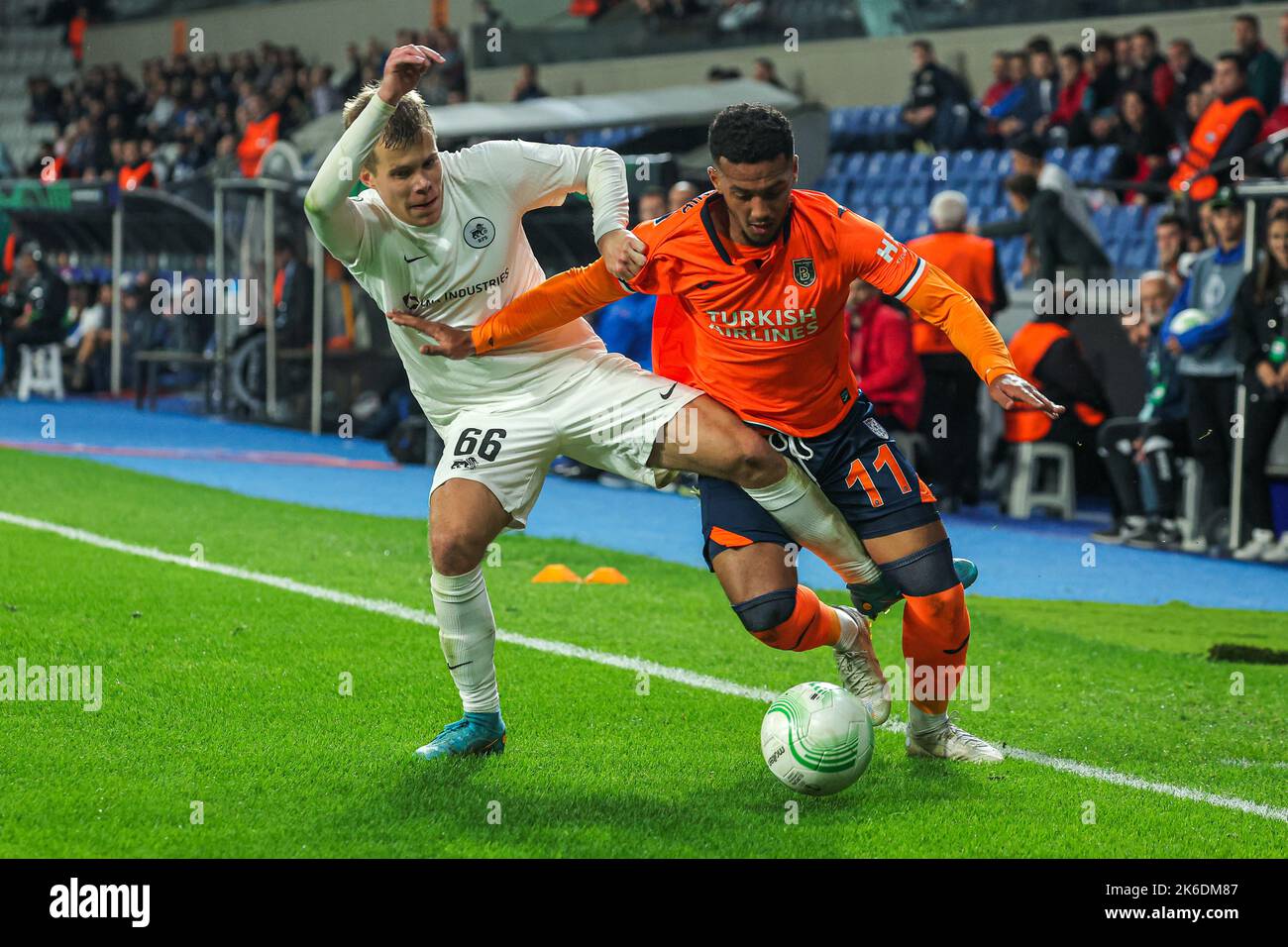 ISTANBUL, TURKIYE - OCTOBER 13: Jovan Vlalukin of RFS, Mounir Chouiar ...