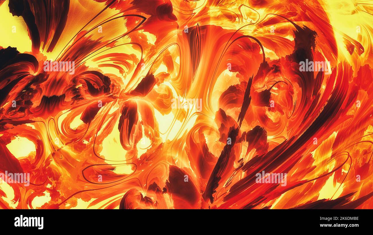 Abstract image of energy, explosion, volcanic eruption. 3d rendering ...