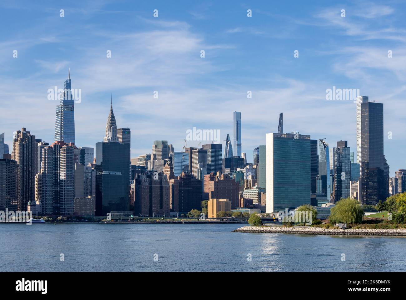 view of midtown Manhattan from Greenpoint, Brooklyn, New York City, USA ...
