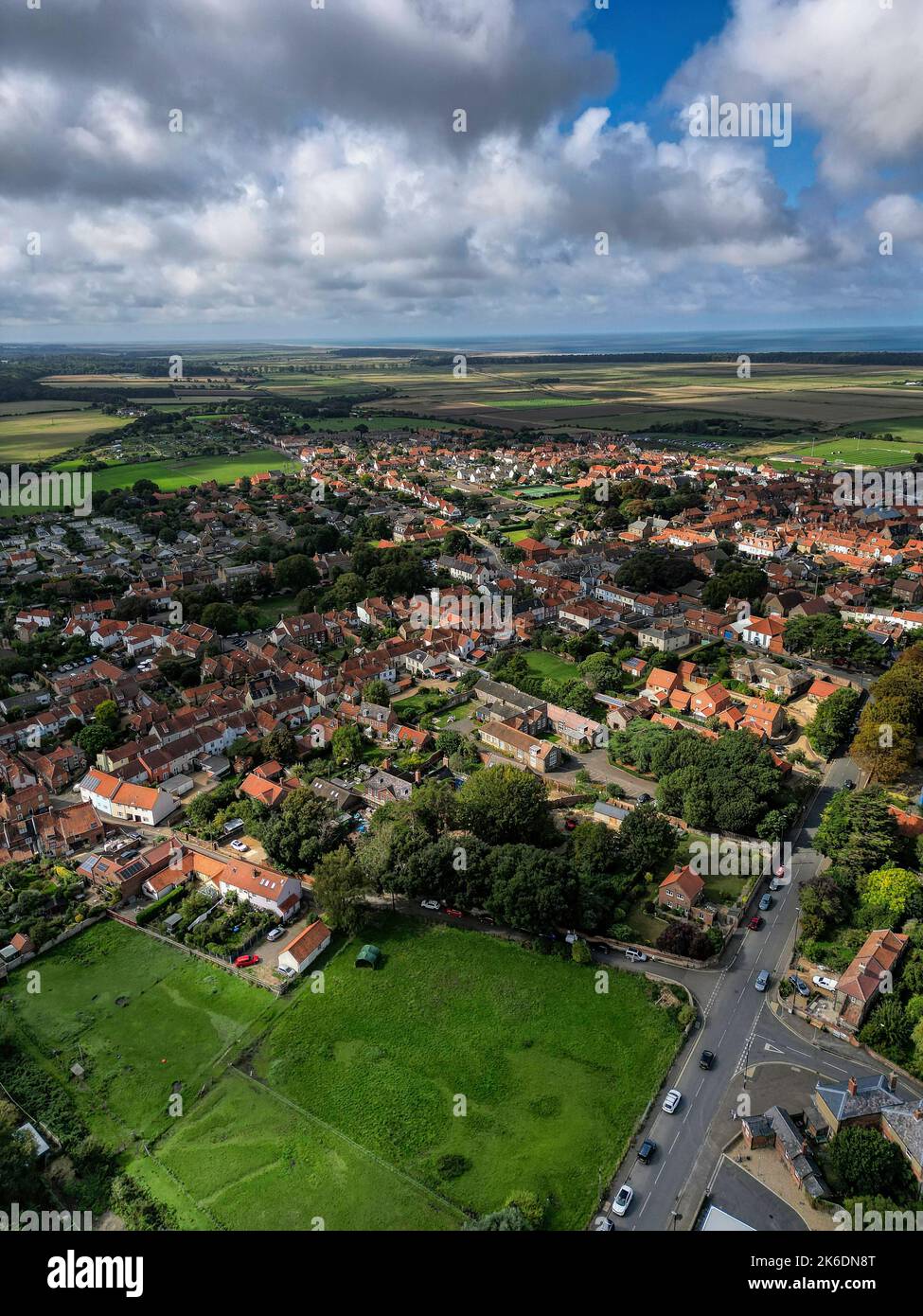 A vertical aerial view of the town Stock Photo - Alamy