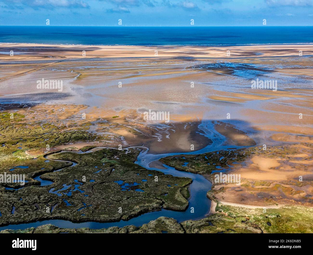 An aerial view of salt marshes Stock Photo - Alamy