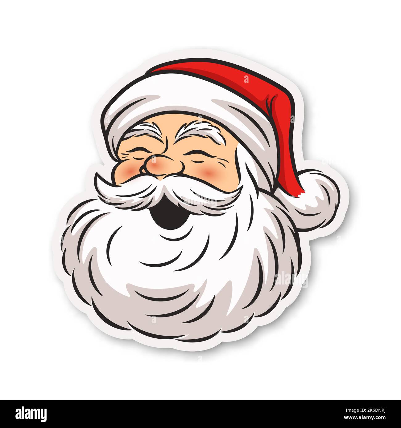 Vector Cute Funny Smiling Santa Claus Head Icon. Design Template for ...