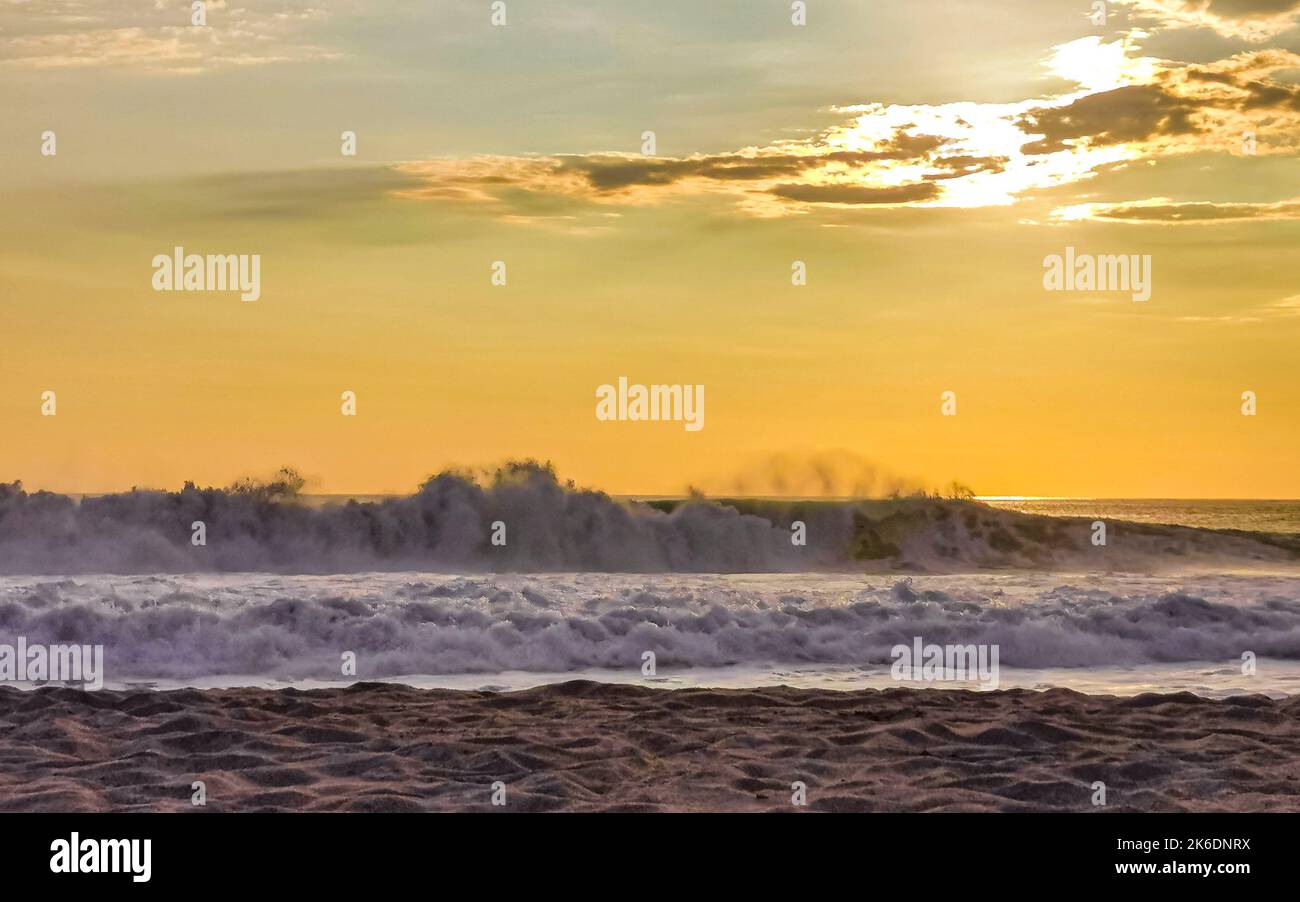 Beautiful stunning colorful and golden sunset in yellow orange red on ...