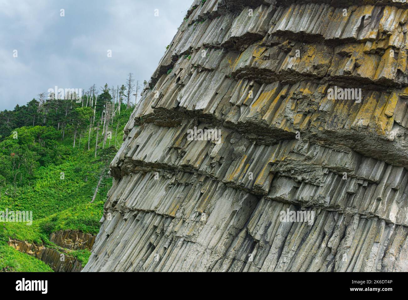 natural background, rock fragment from volcanic lava pillars Stock ...