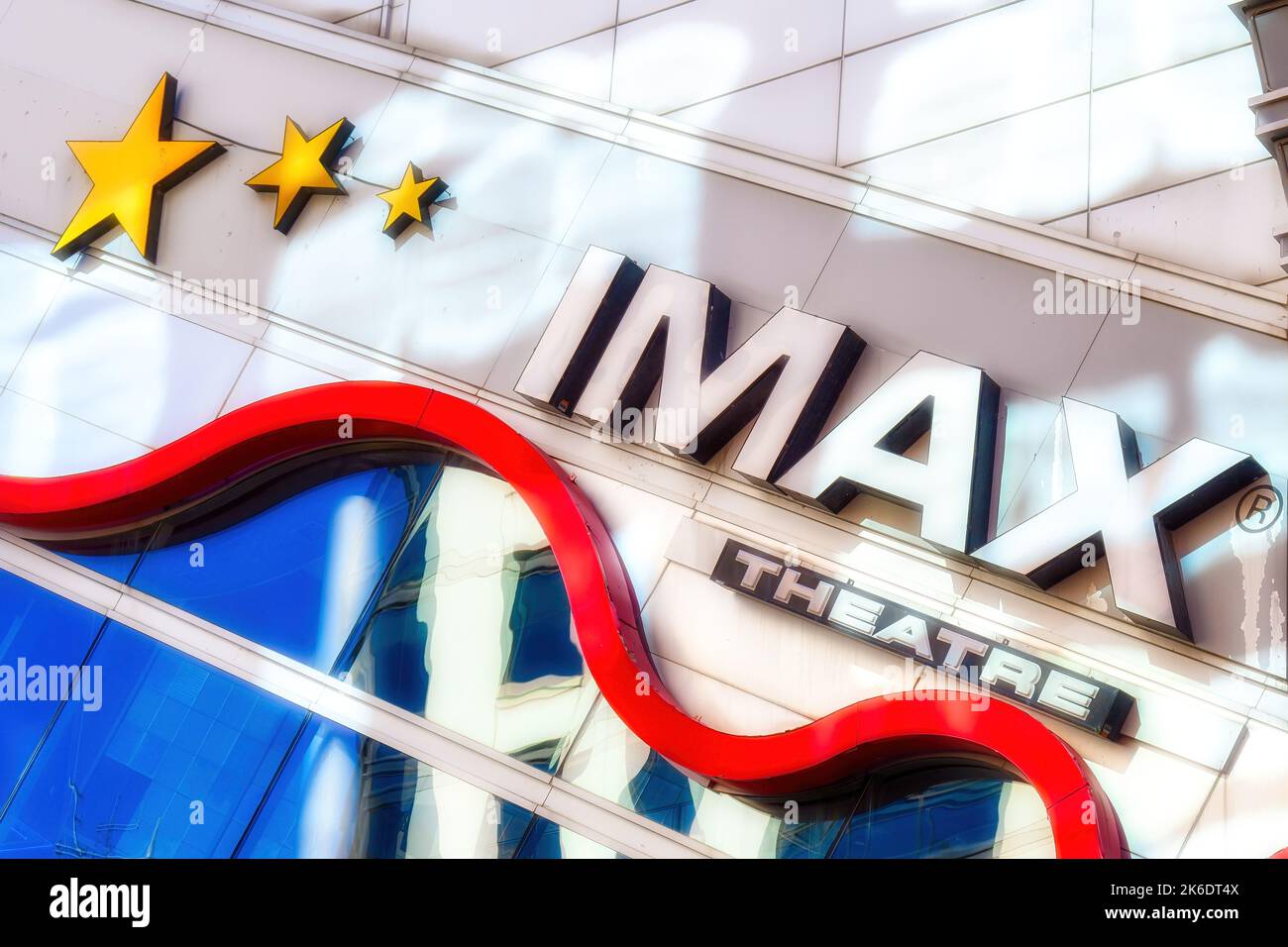 Imax sign in the facade of the Scotiabank Theatre Toronto Stock Photo ...