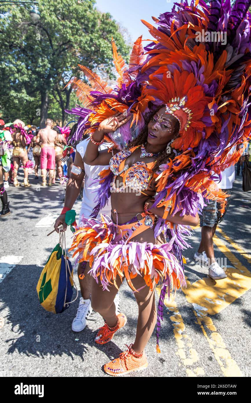A vertical shot of people at the Annual West Indian and Caribbean Day ...
