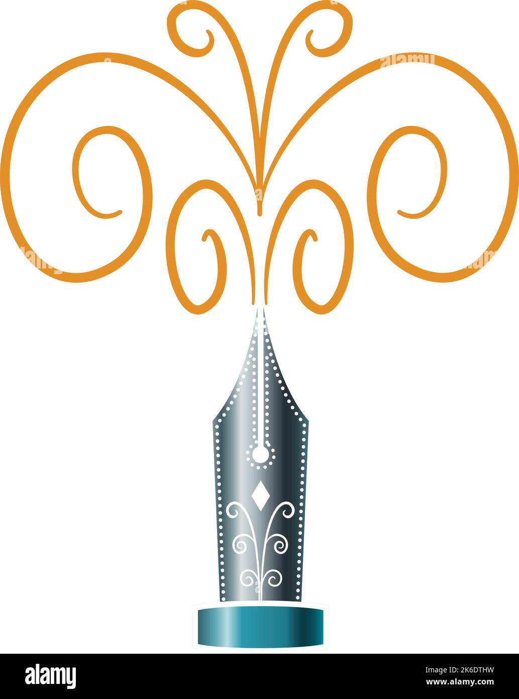 Fountain pen flat icon Stock Vector Images - Alamy